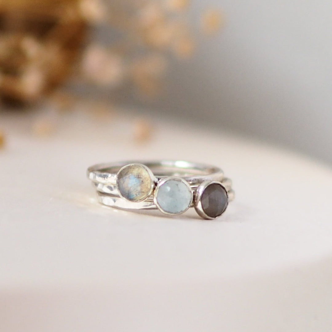 Dusk Sterling Silver Stacking Rings | 5mm | Handmade Silver Rings ...